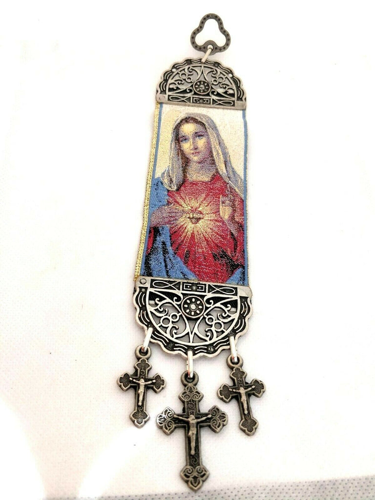 Immaculate Heart Of Mary Fabric Cloth Icon Banner Textile Art, Wall ...