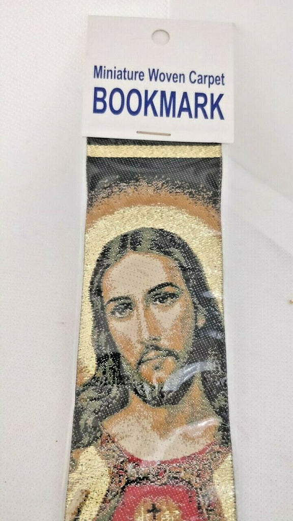 Sacred Heart of Jesus Miniature Woven Carpet Bookmark. Absolutely Beau ...