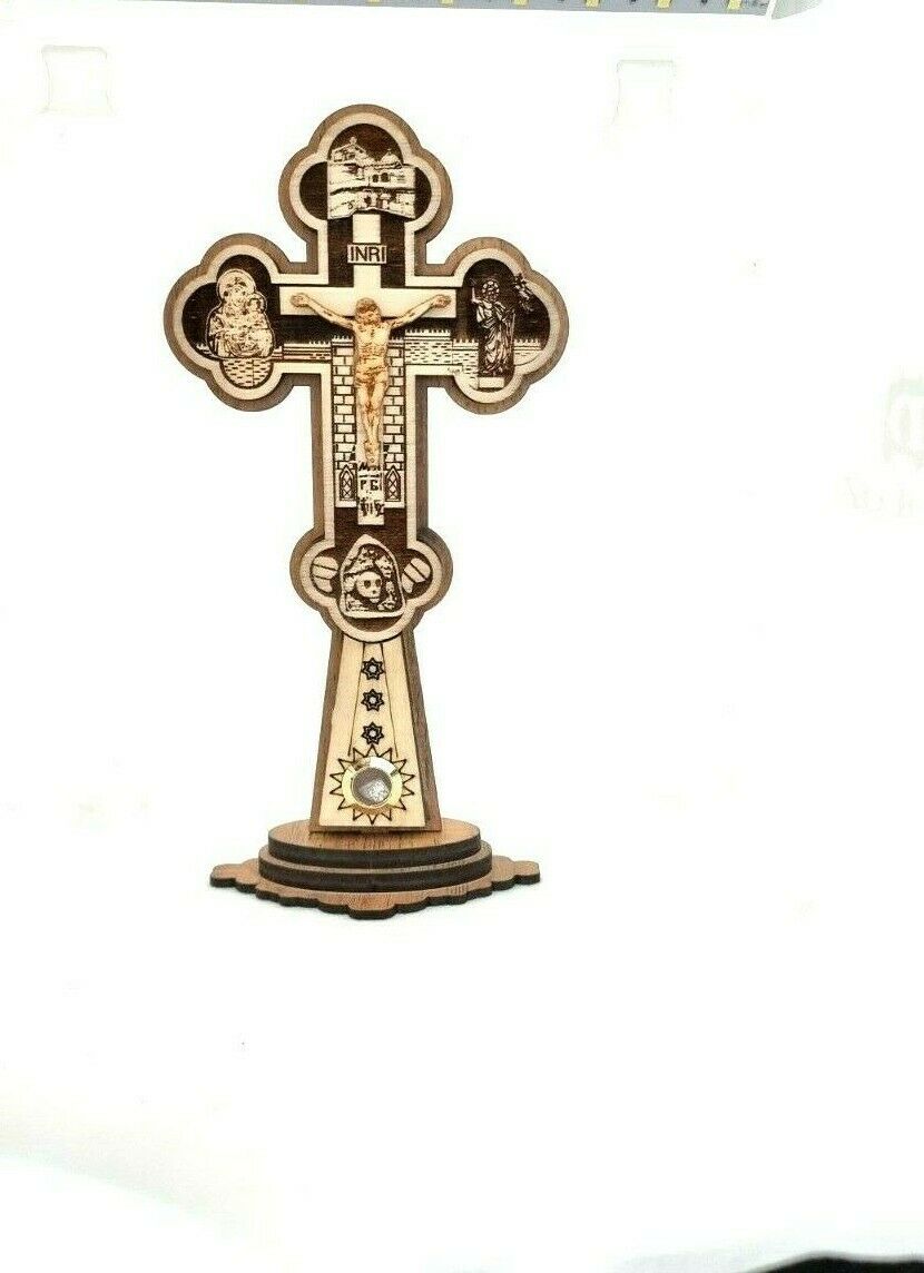 Meaningful Wooden Standing Crucifix With Very Detailed Icons, Please r ...