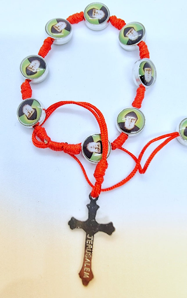Handmade St Charbel Adjustable Red Rope Hand Bracelet From Jerusalem ...