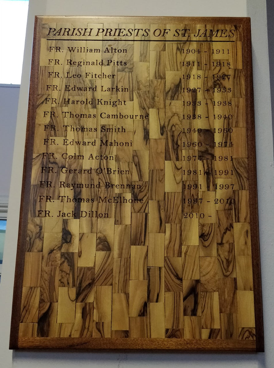 Personalized Priest Names Engraved in Olive Wood Plaque – The Bethlehem ...